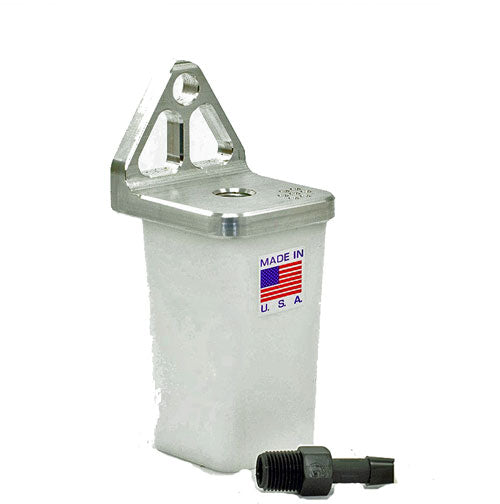 Single Plastic Catch Tank with 90 Degree Mount and Fitting.