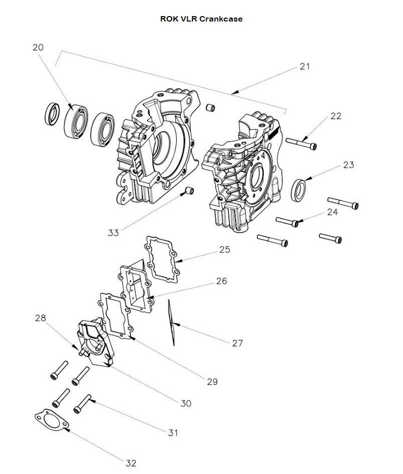 ROK VLR Crankcase